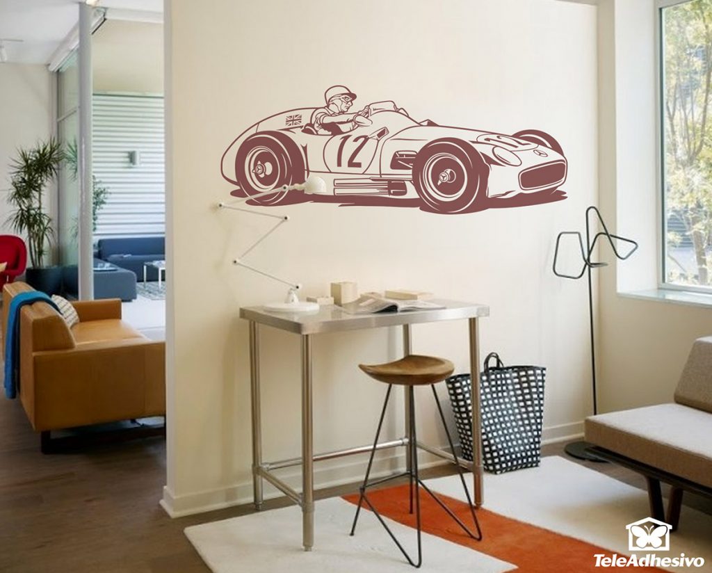 Vinilo Con Coche De Carreras Retro Blog Teleadhesivo