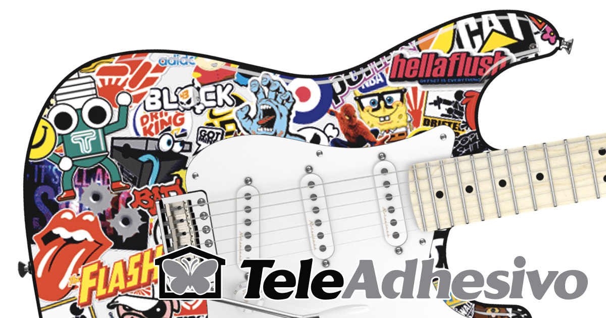 Decora tu guitarra Stratocaster con pegatinas - Blog teleadhesivo