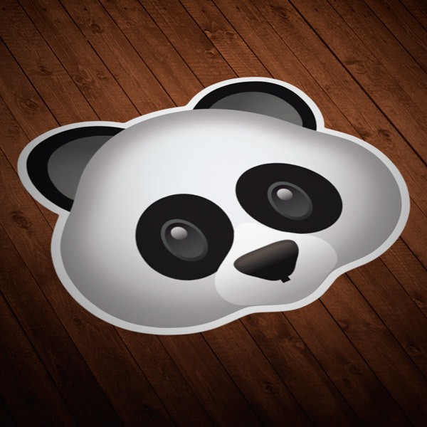 Pegatina cara de oso panda emoji | TeleAdhesivo.com